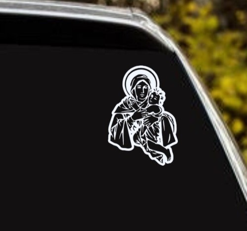 Jesus Cross White Sticker Catholic Christian Religious Car Decal For ...