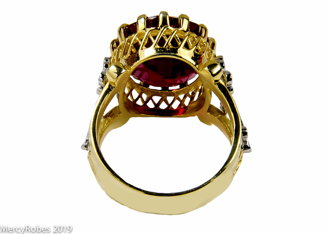 Women's Clergy Apostle Ring (MRG2030 G R) Red Ruby, Sterling Silver ...
