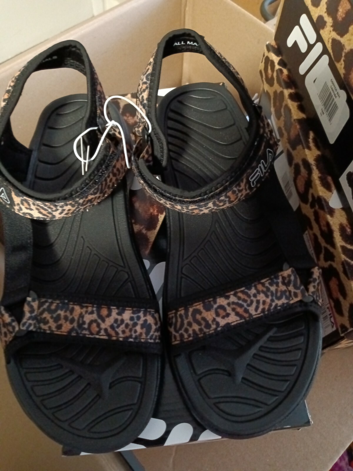 FILA Womens Andros Leopard Print River Strap Sandal SLIPPER Shoe Size 6 ...