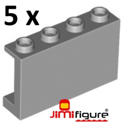 NEW 5 x LEGO Panel 1x4x2 w Side Supports Light Bluish Grey 14718 Wall ...