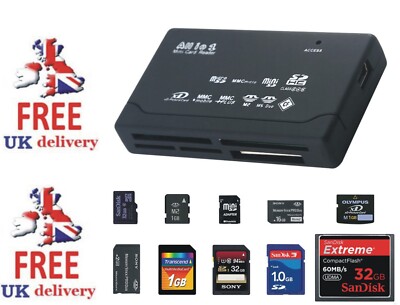 Memory Card Reader All in One 1 USB Adapter SD SDHC Mini Micro M2 MMC ...