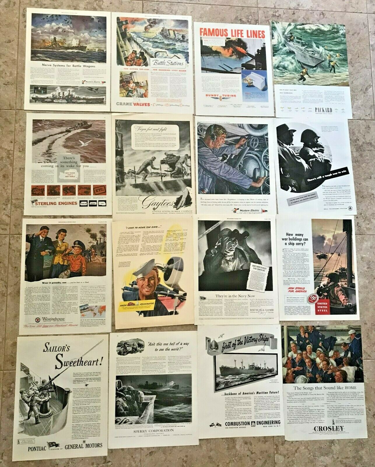 Naval Ships and Sailors WWII Magazine Ads, 16 different | eBay