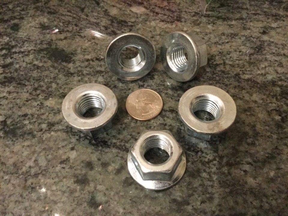 5 flange washer face nuts M16 x 2.0 Metric military steel plated JERV ...