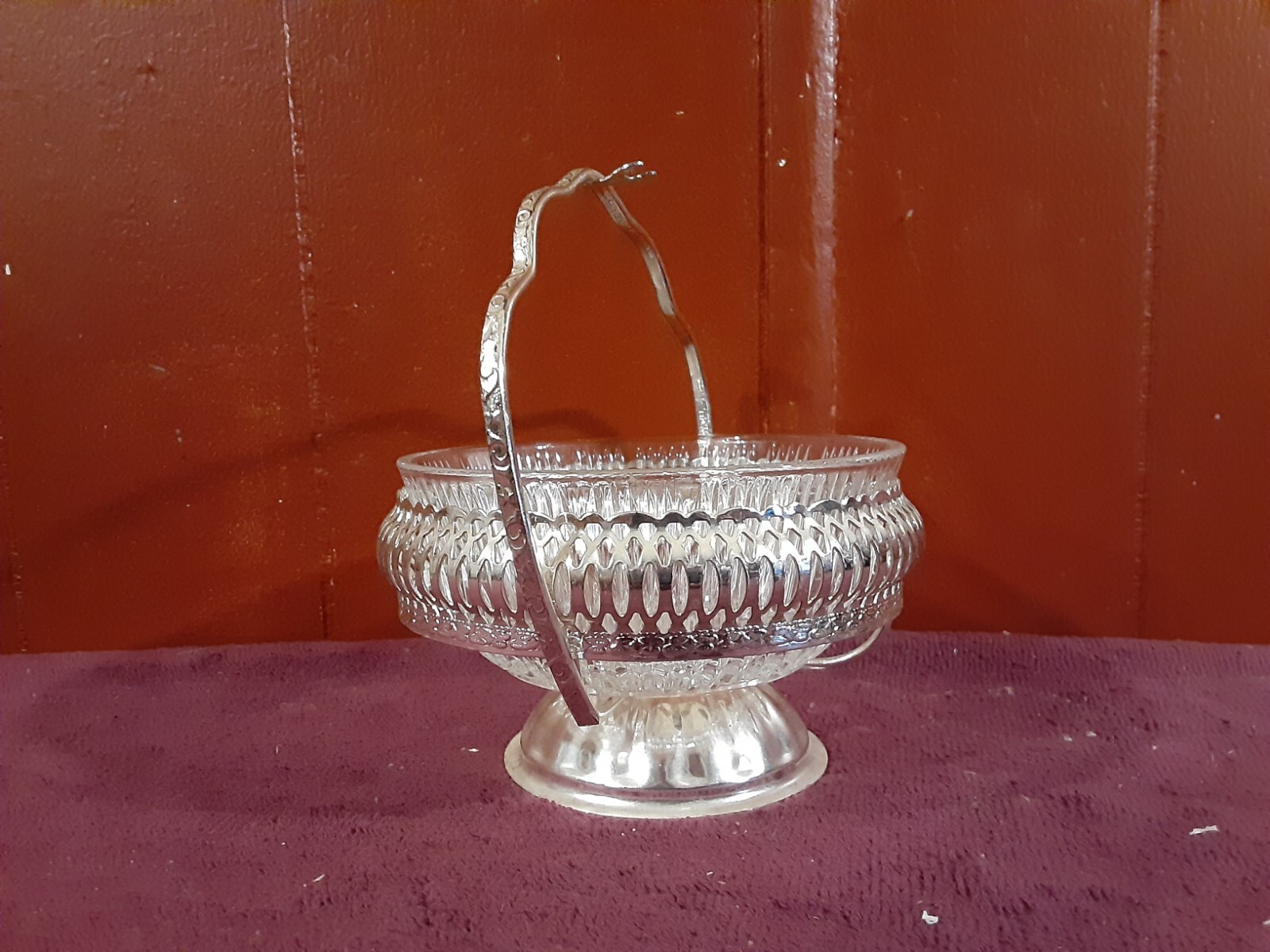 Vintage Queen Anne England Mayell Silver Plated Clear Italian Glass ...
