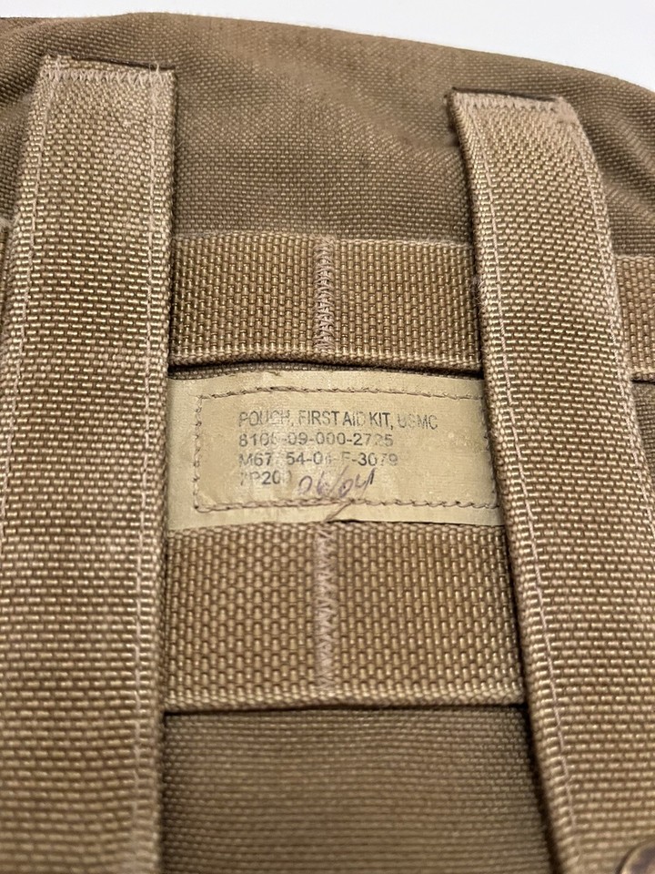 USMC Military MOLLE IFAK Large First Aid Kit Pouch Coyote Black Buckle ...