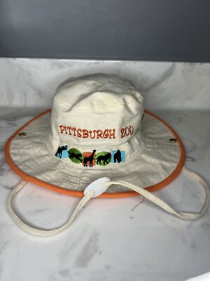 Pittsburgh Zoo Vintage JHats Youth OSFA Bucket Hat Cream/Orange | eBay