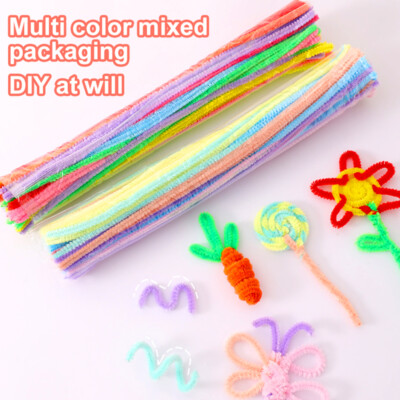 100pcs Pipe Cleaners Chenille Stems Pipe Cleaner Stick Plain Colours ...