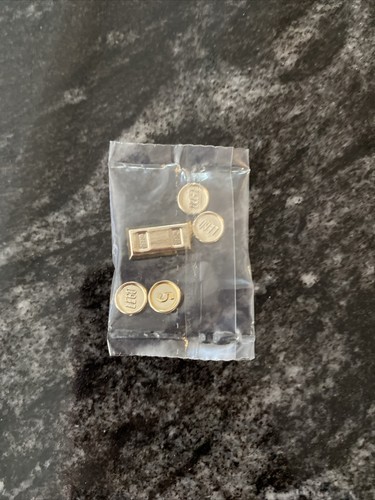 LEGO 4 Chrome Gold Coins+1 Bar 1,2,5,10 Minifig Coins & Ingot Money ...