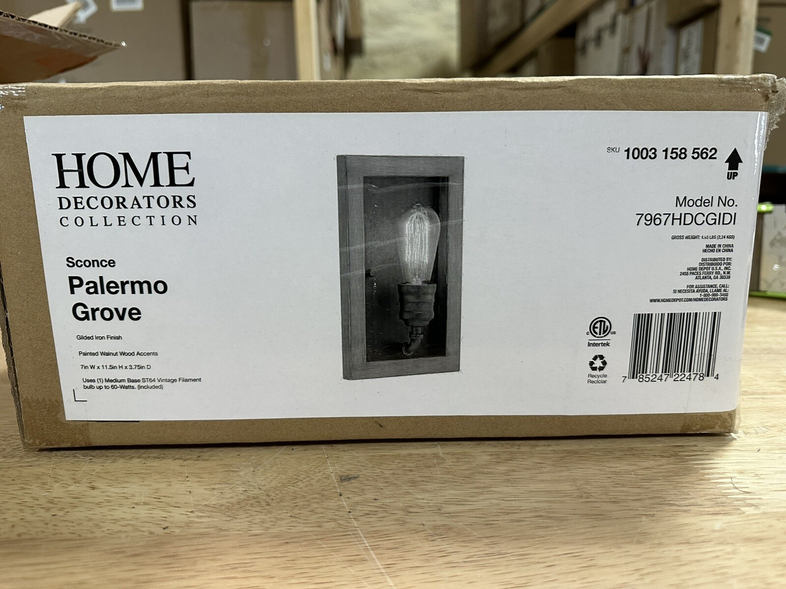 HDC Palermo Grove 7 in. 1-Light Gilded Iron Farmhouse Sconce | eBay