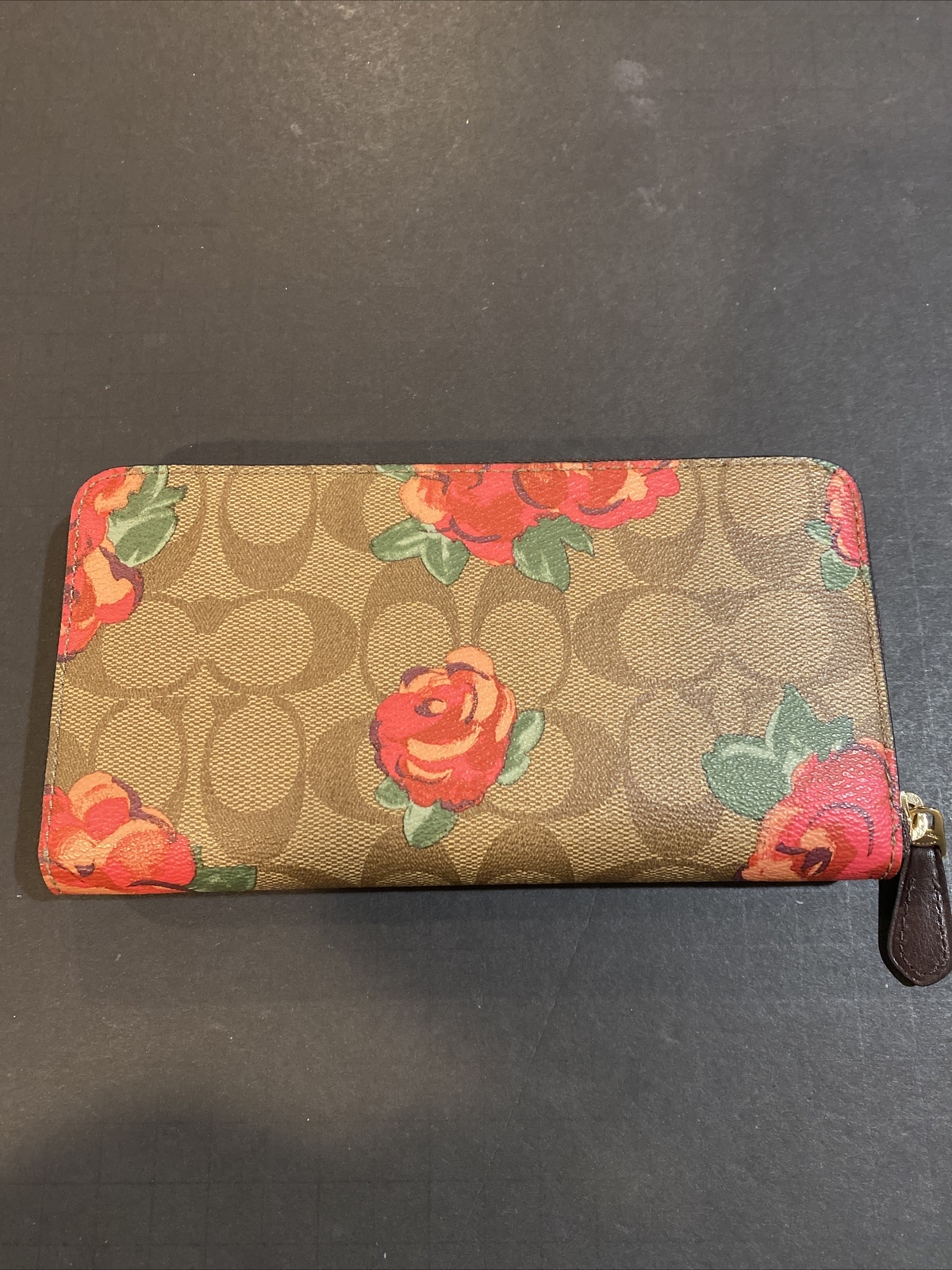 Coach Signature Jumbo Flower Wallet/Clutch F39189 - Gem