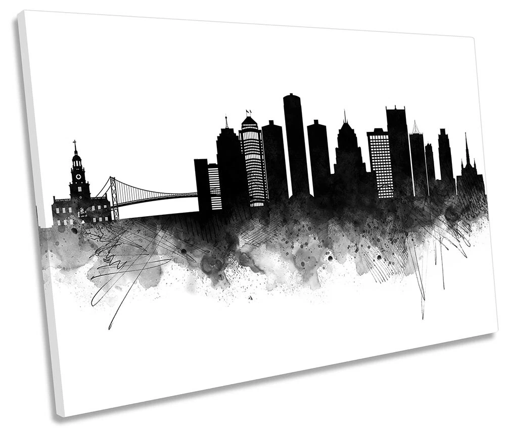 Detroit City Skyline Print Out