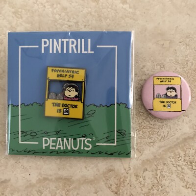 Pintrill Peanuts Lucy’s Psychiatric Help 5 Cents Booth Pin & Button ...