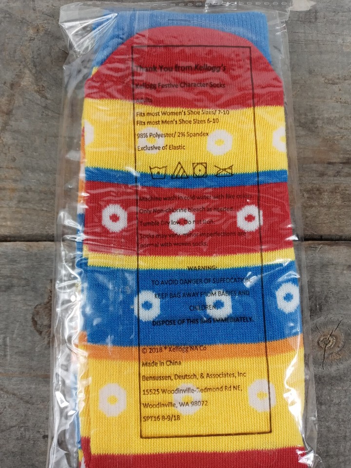 Kellogg's Froot Loops Socks Toucan Sam Size Men 6-10 Women 7-10 (new ...