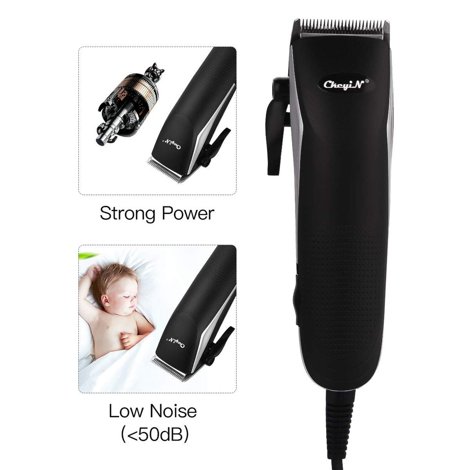 CkeyiN Hair Clippers for Men, Electric Hair Trimmer Corded Clipper Home ...