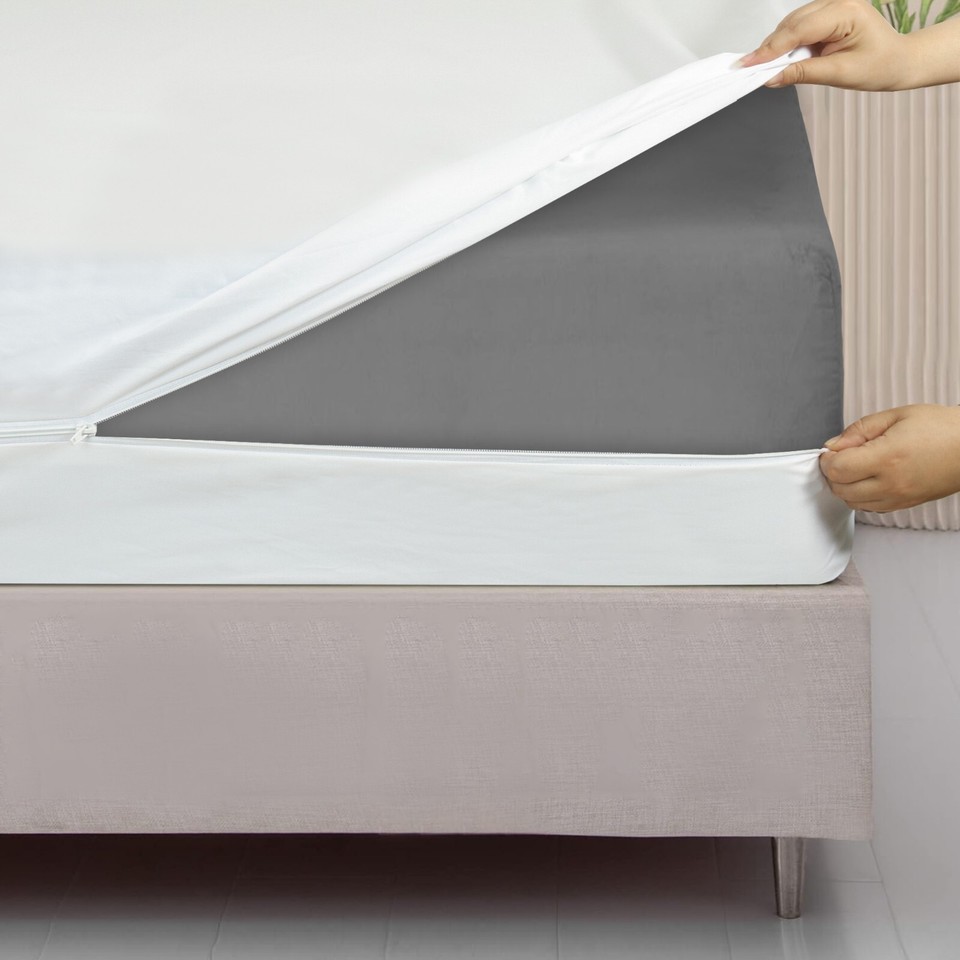 Zippered Mattress Encasement Waterproof Bed Bug Mattress Protector ...