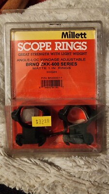 Millett 1" High Matte Rings for CZ ZKK-600 Windage Adjustable | eBay