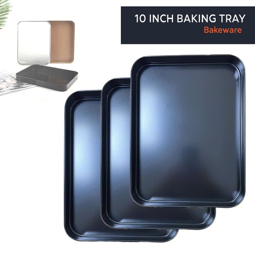 10 Inch Everyday Oven Tray Set Roasting Pan Baking Bakeware Carbon 10-inch-everyday-oven-tray-set-roasting-pan-baking-bakeware-carbon