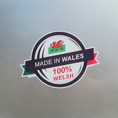 Made in Wales 100% Welsh Flag Vinyl Sticker Decal For Car Van Window ...