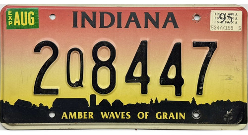 *BARGAIN BIN* 1995 Indiana Amber Waves License Plate Allen County # ...