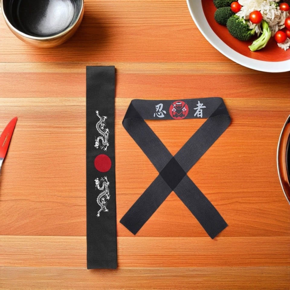 2Pcs Japanese Headbands Decorative Karate Headbands Breathable Chef ...