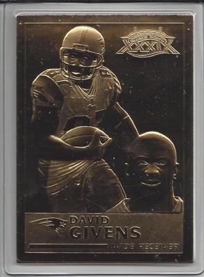 David Givens 2005 Danbury Mint Encased 22kt Gold Football Card N.E ...