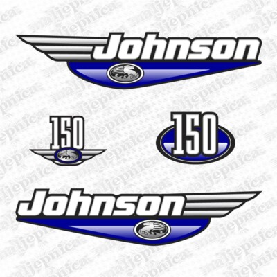 Johnson 150 (1992-2000) Outboard Blue Aftermarket Decal Aufkleber ...