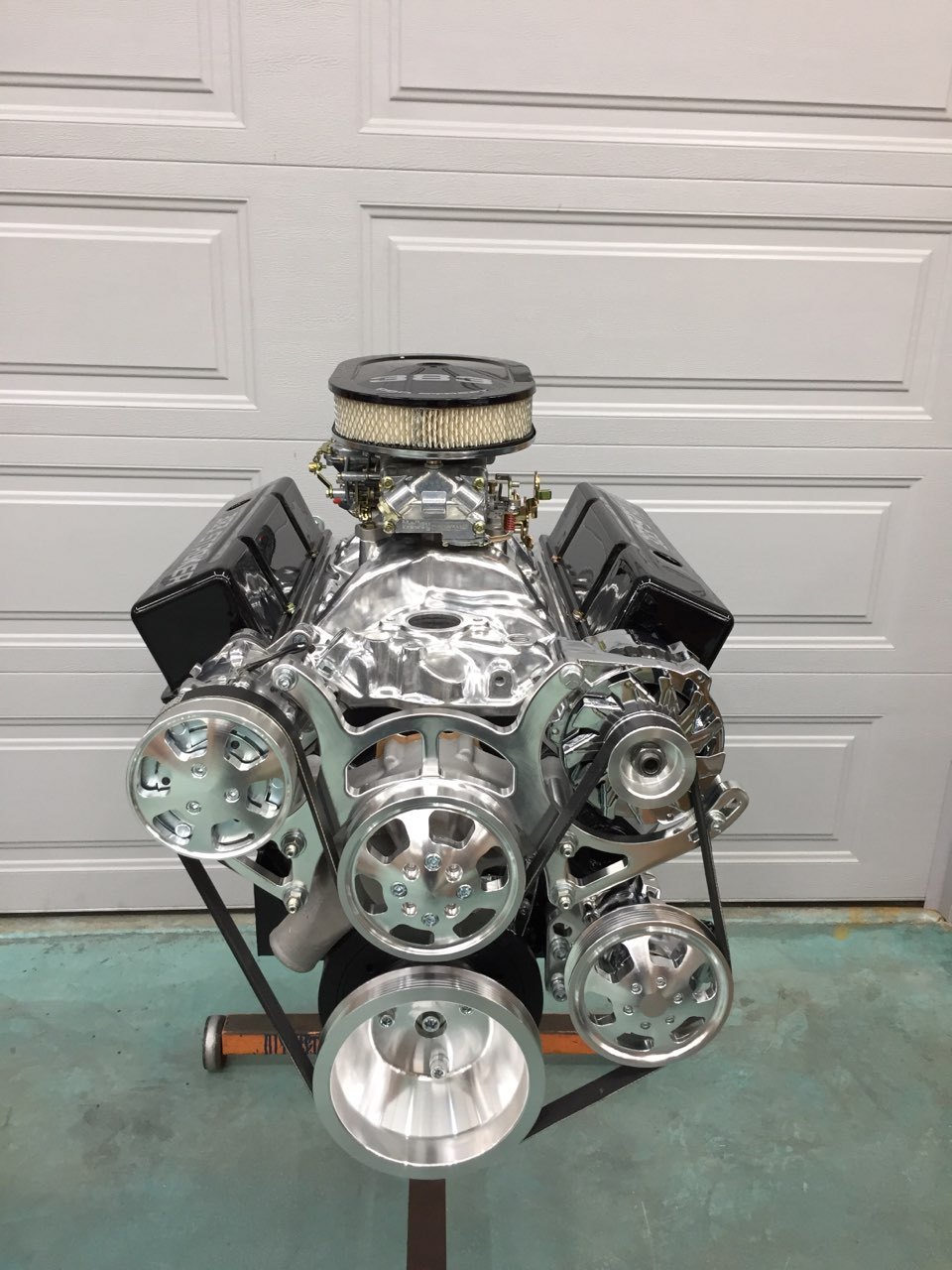 383 STROKER CRATE ENGINE 506hp SBC WITH A/C ROLER TURN KEY TH350 Trans ...