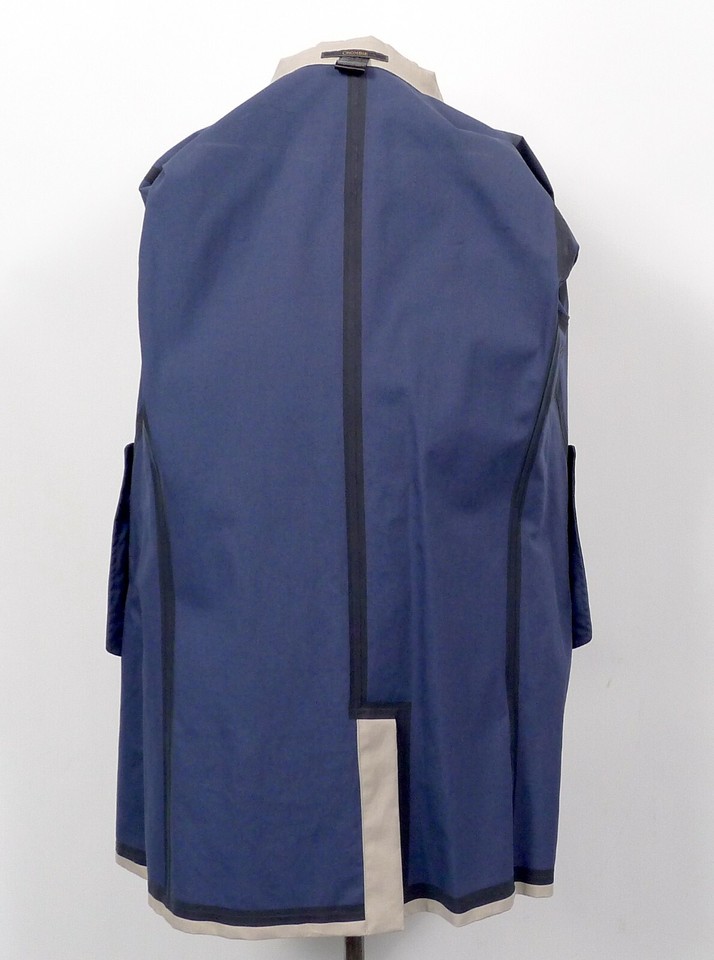 Crombie Men's Tan Shower Proof Rainmac With Blue Interior New #127 | eBay