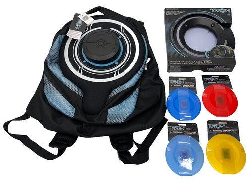Disney Parks Tron Lightcycle Run Backpack Identity Disc and all 4 Chips ...