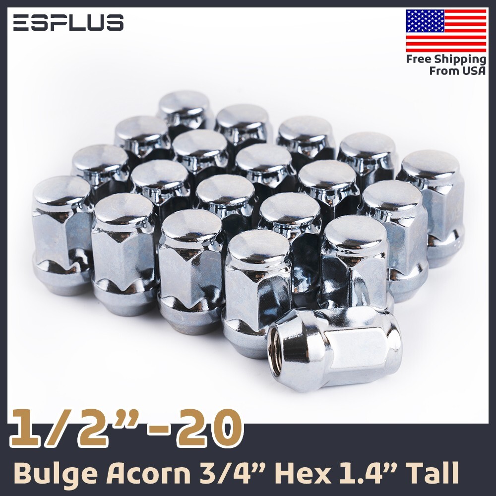 [20] Chrome 1/2"-20RH Acorn Wheel Lug Nut For Buick Chevy Cadillac ...