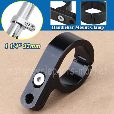 1 1/4" 32mm Black Handlebar Mount Clamp Clock For Harley Dyna Electra ...