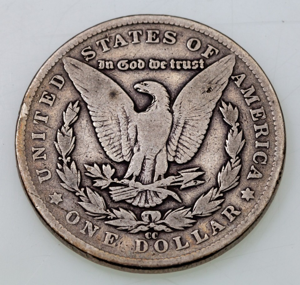 1890-CC $1 Silver Morgan Dollar in Very Good VG Condition, Full Rims | eBay