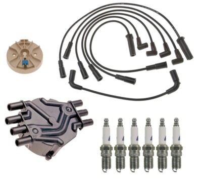 ACDelco Ignition Kit Distributor Rotor Cap Wire & Spark Plugs for Chevy ...