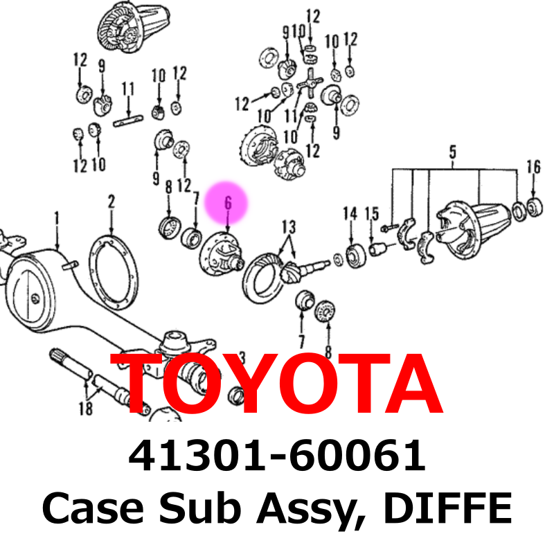 【NEW】Toyota Genuine 4Runner Land Cruiser Tacoma Case Sub Assy, DIFFE ...