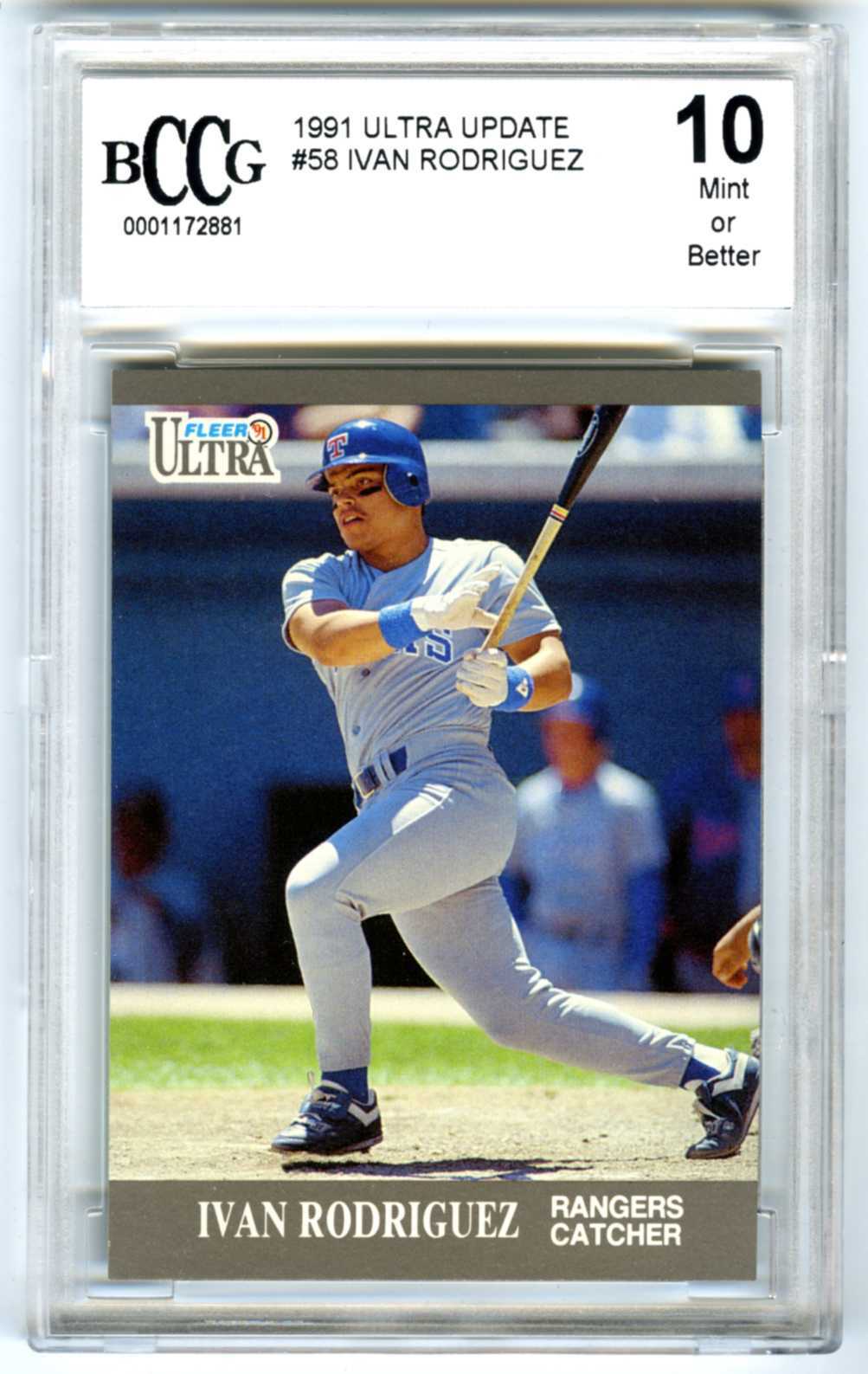 IVAN PUDGE RODRIGUEZ~1991 ULTRA UPDATE BCCG-10 MINT+ GRADED ROOKIE RC ...