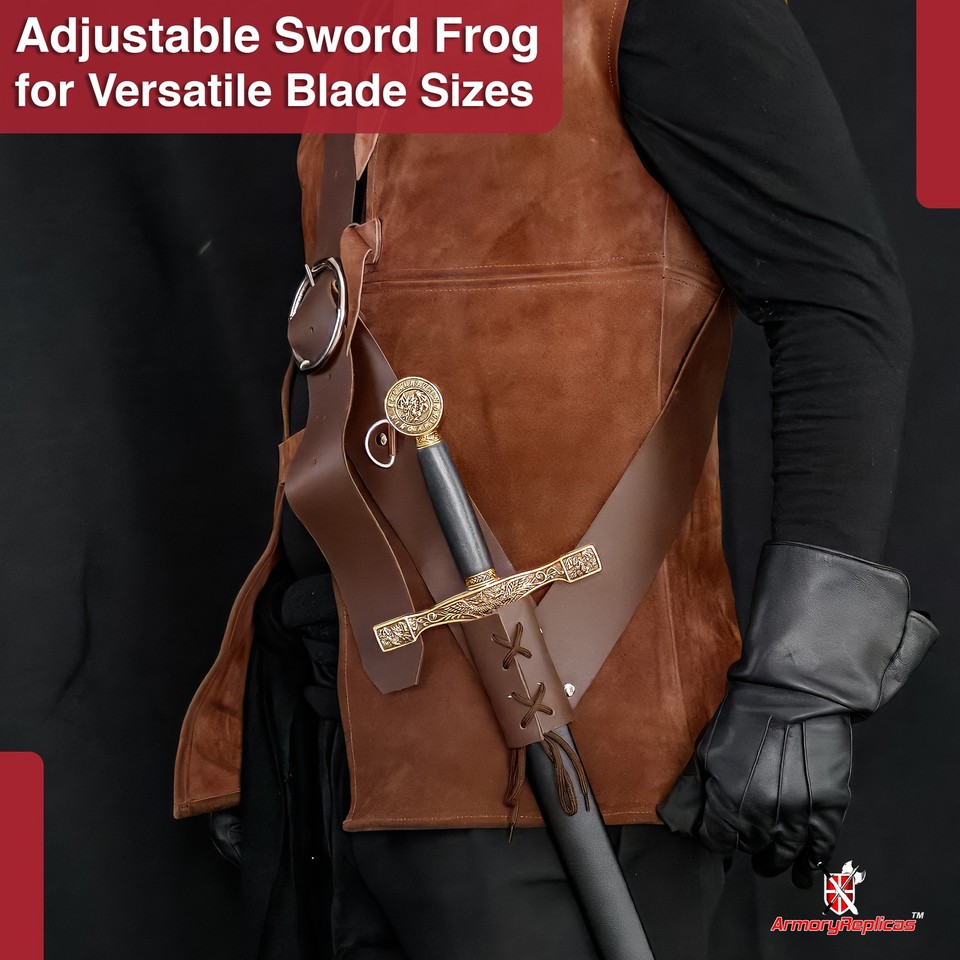 European Dark Gentry Leather Renaissace Knight Templar Medieval Baldric ...