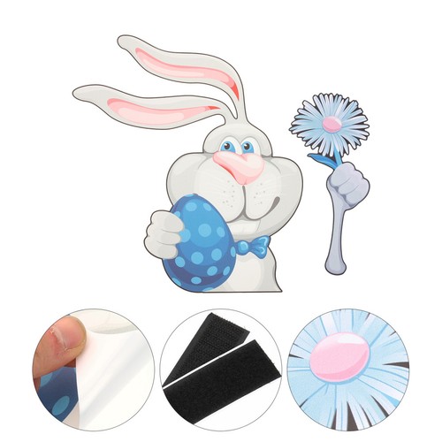 1 Set of Creative Cartoon Bunny Car Sticker Easter Pattern Car Window ...