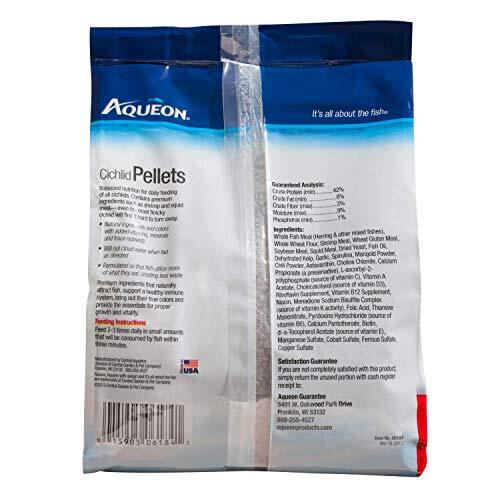 Aqueon Cichlid Slow Sinking Fish Food Pellets Medium Size 25 Ounce | eBay