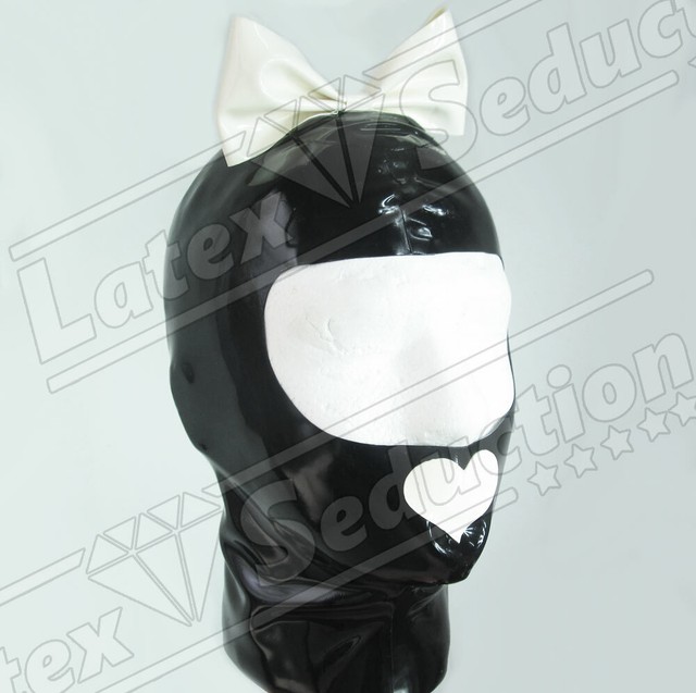 Gag Attached Sissy Maid Mute Latex Hood - Rubber GUMMI KAPUZEN Masken ...