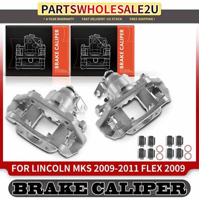 Rear Left & Right Brake Calipers w/ Bracket for Ford Flex Lincoln MKS ...
