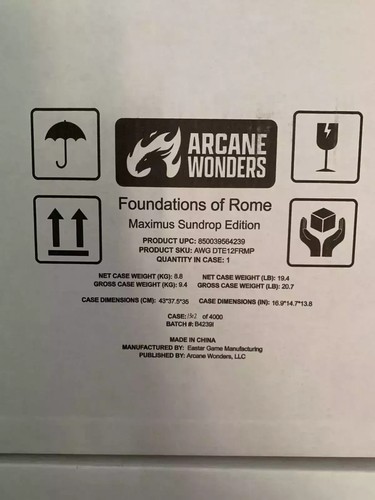Foundations of Rome board game Maximus Sundrop Edition Arcane Wonders ...
