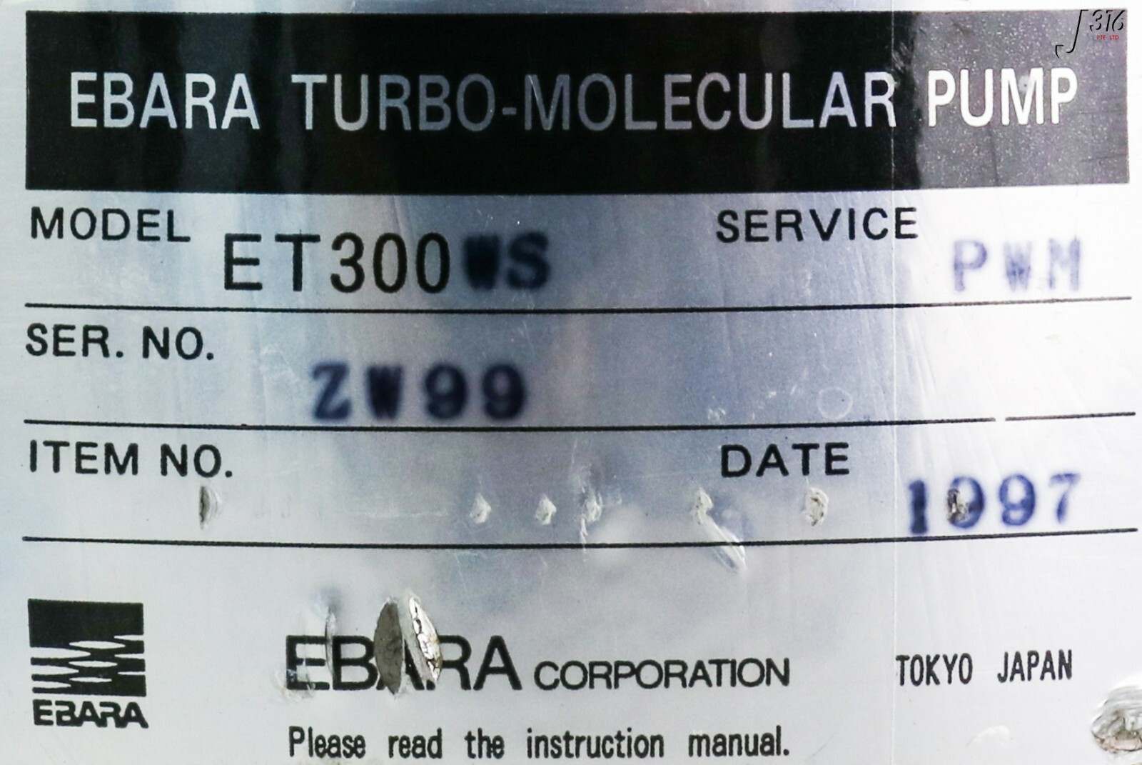 17501 EBARA TURBO-MOLECULAR PUMP ET300WS | eBay