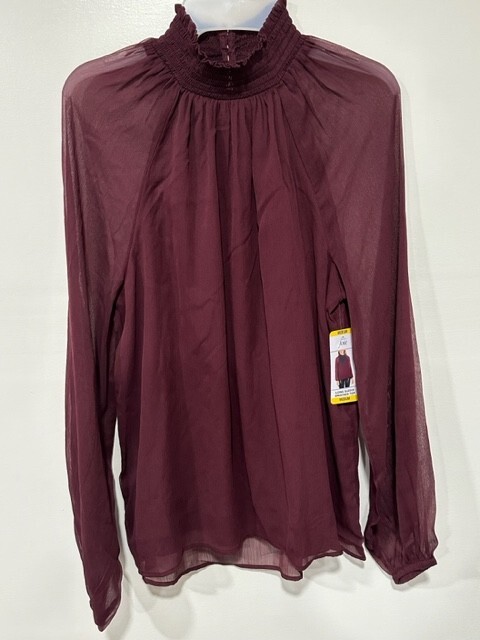 Joie Women's Long Sleeve Smocked Top Deep Wine XSmall for sale online ...