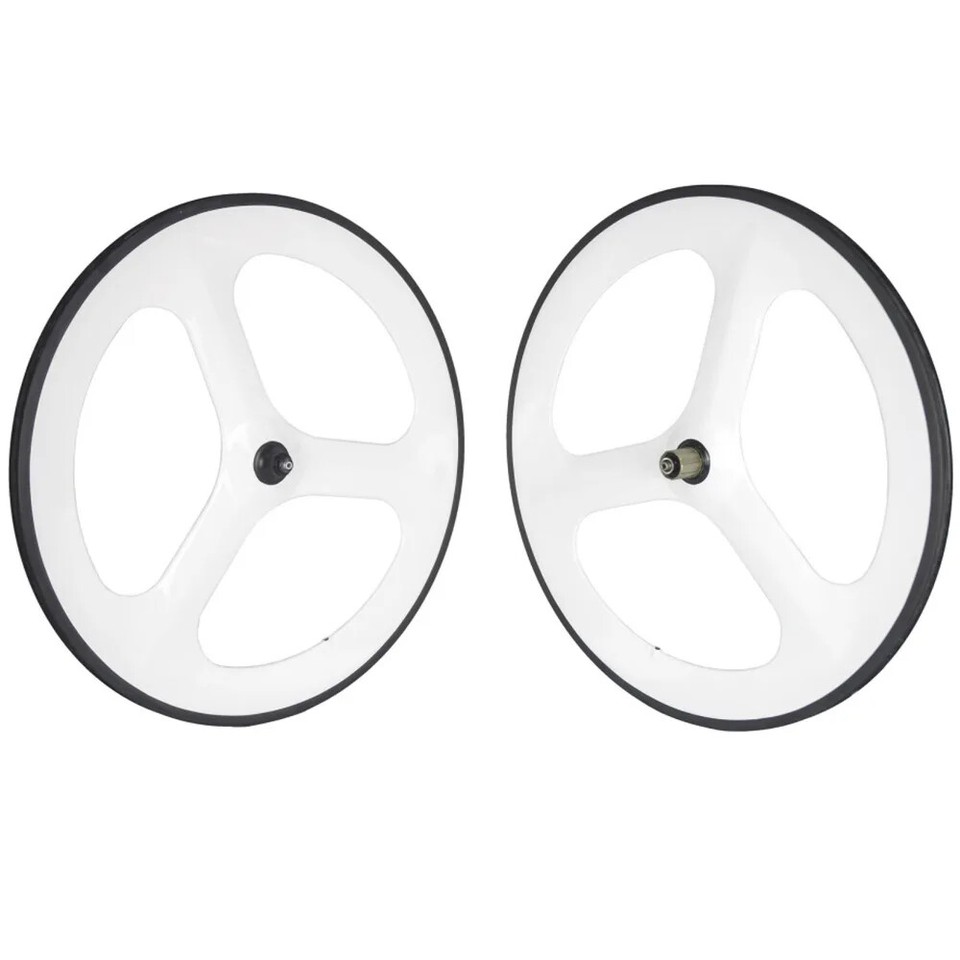 700C Road Bike Full Carbon Tri Spoke Wheelset Clincher Tubular 23*70mm ...