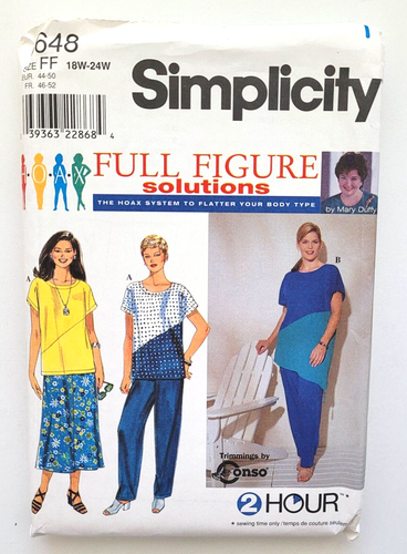 Simplicity Sewing Pattern 8648 Women's Top, Pants, & Skirt Size 18W-24W ...