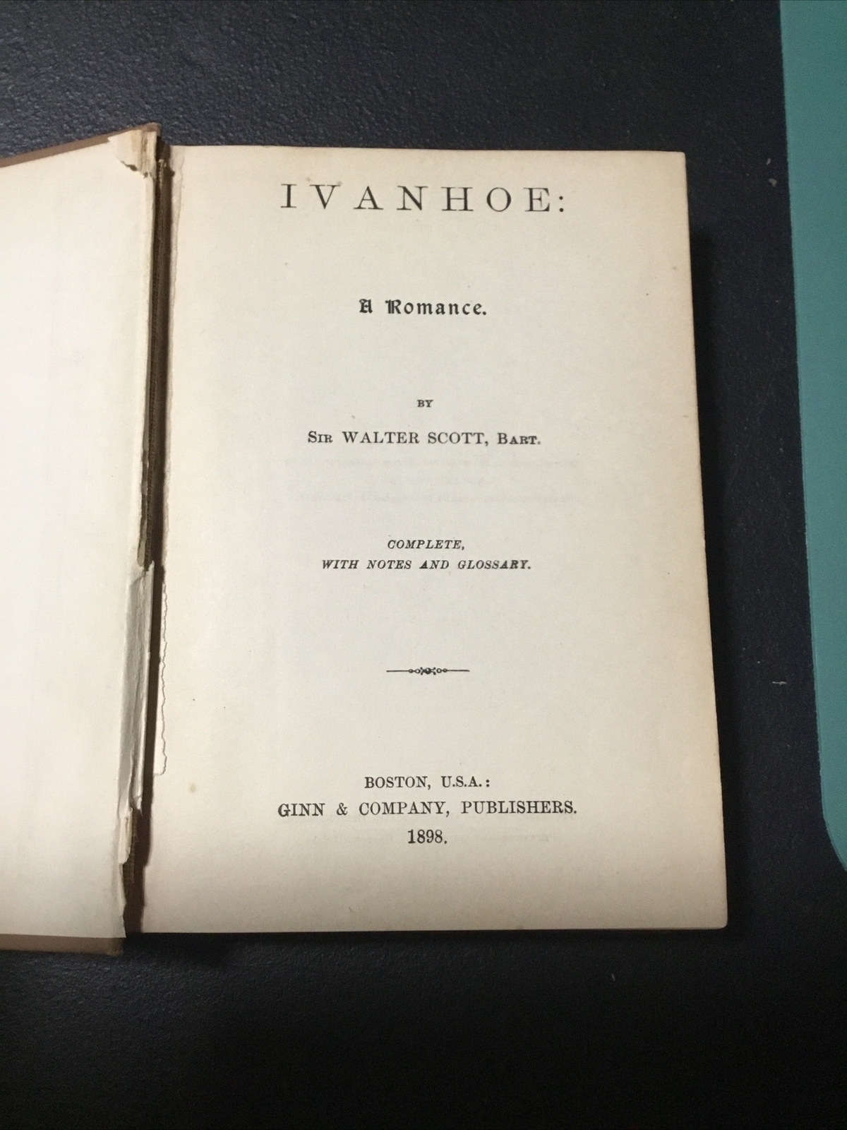 Ivanhoe Sir Walter Scott- Ginn & Company- 1898 | eBay