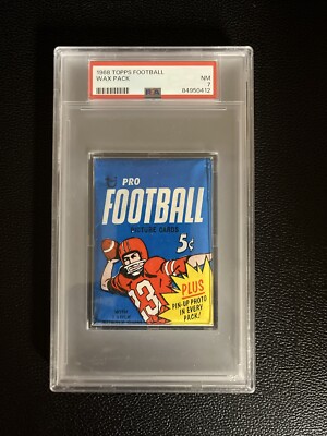 1968 Topps NFL Football unopened 5 Cent Wax Pack graded Psa 7 Nm Tuff ...
