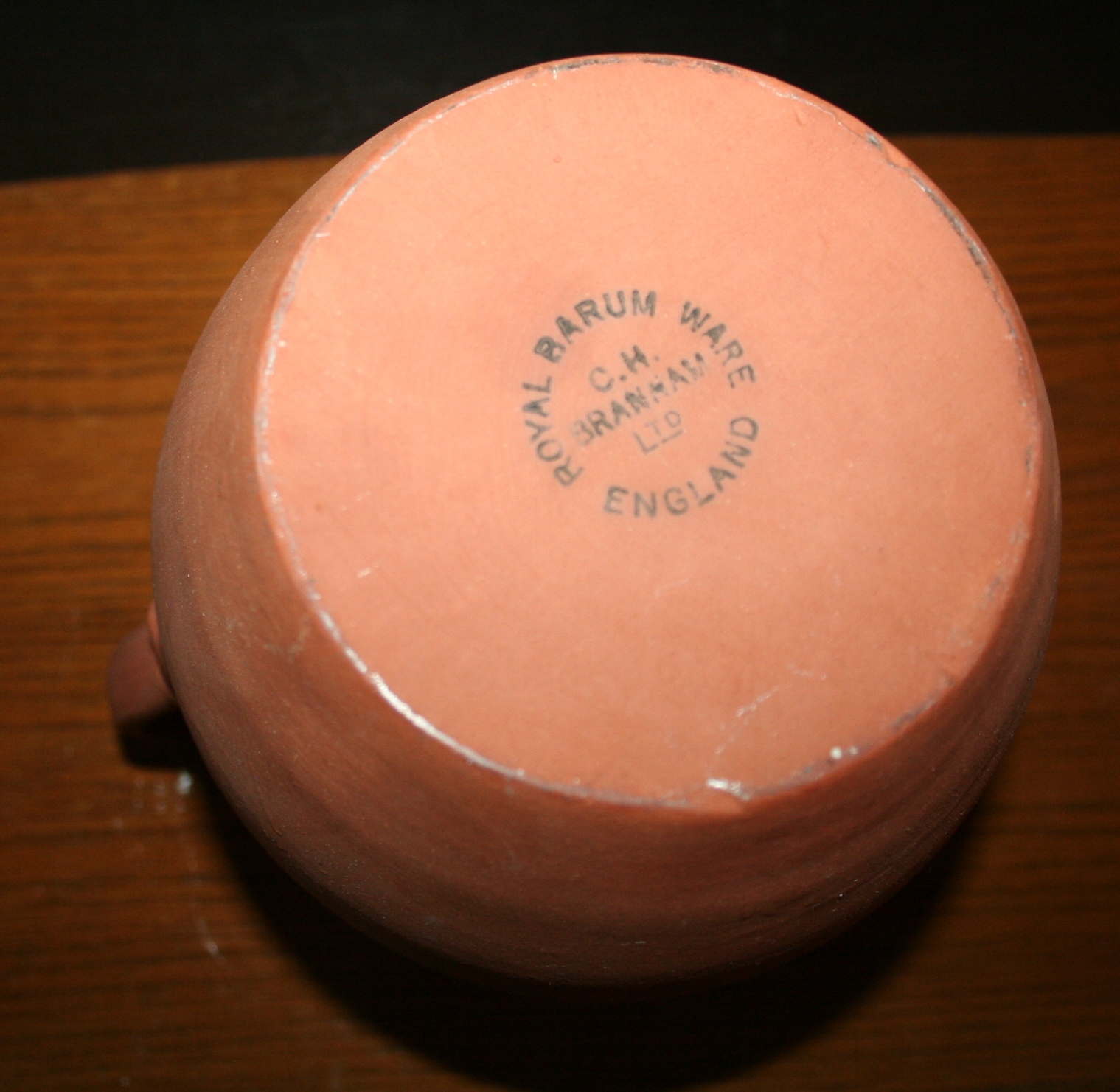 Terra Cotta Pottery Water Pitcher England C.H. Branham Royal Barum Ware ...