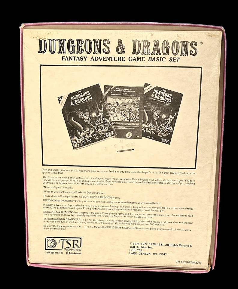 TSR Dungeons & Dragons Basic Set 1 Box 1011 1980 Includes EVERYTHING ...