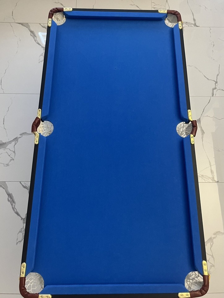 Rack Leo 4-Foot Folding Billiard Pool Table Blue Game Cue Balls Sticks ...